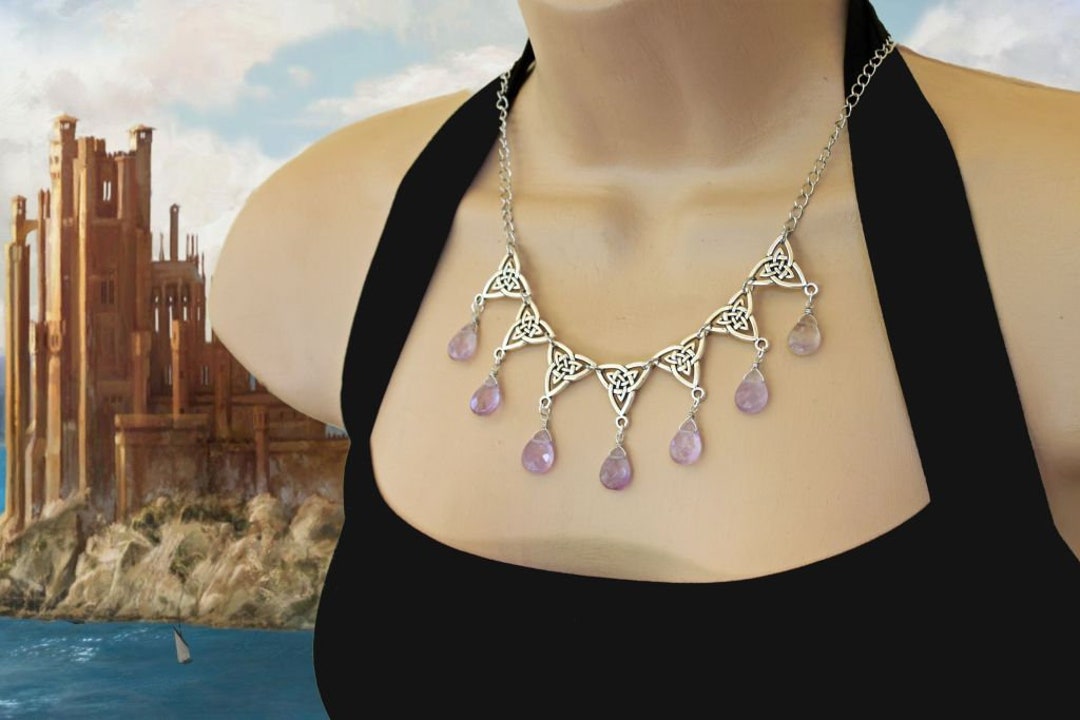 MY LADY Gemstone Sansa Stark Necklace Purple Wedding - Etsy