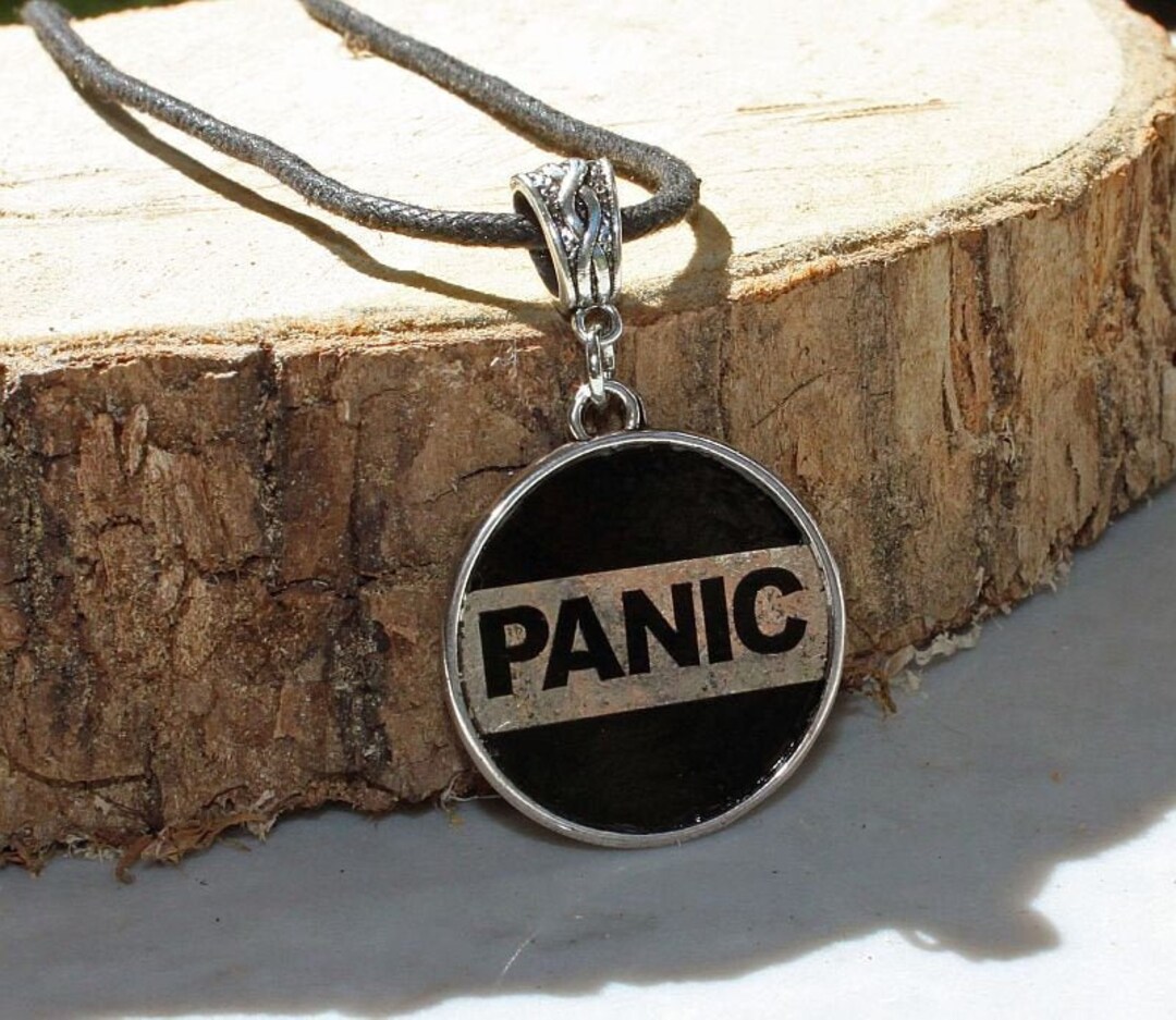 DON'T WORRY Just PANIC - Panic Button Necklace, Infinity Bail, Antiqued Silver, Add Your Own ...