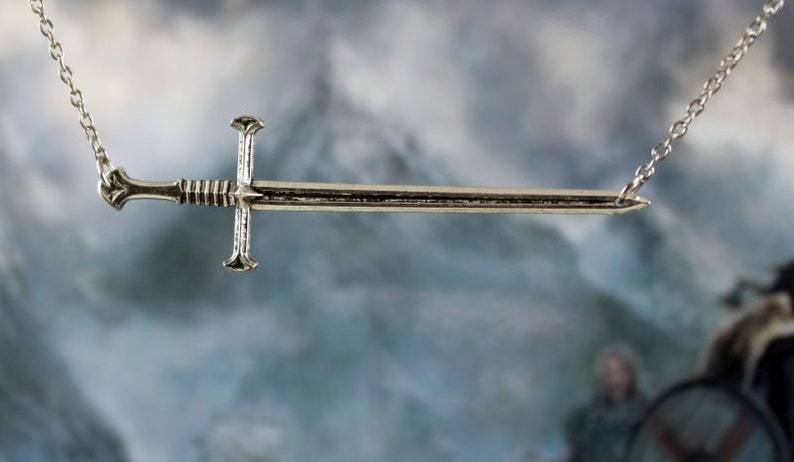 TOUCHÉ II Sideways Long Sword Necklace XL Gothic Fantasy | Etsy