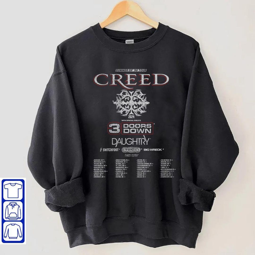 Creed 2024 Tour Summer of 99 Tour Shirt, Creed Band Fan Shirt, Creed ...