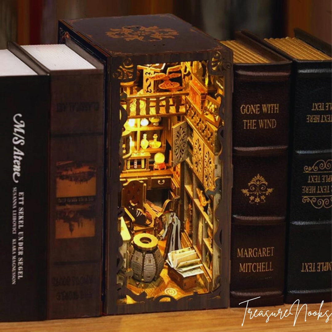 3D Witch's Home Book Nook Wooden DIY Booknook Bookshelf Insert Book ...