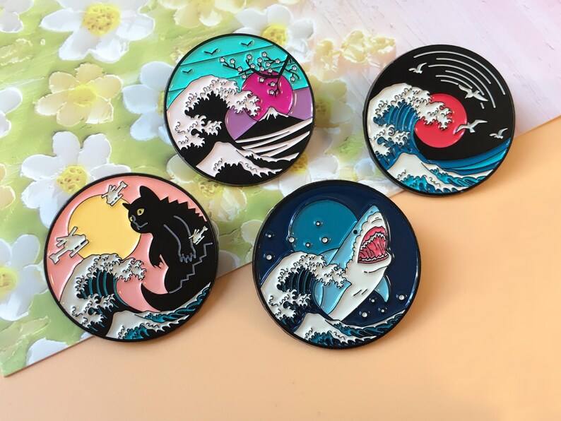 Sea Wave Enamel Pin | Creative Badge Pin | Lapel Pin | Collar Pin ...