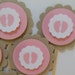 Baby Footprint Cupcake Toppers Pink White and Tan Girl | Etsy