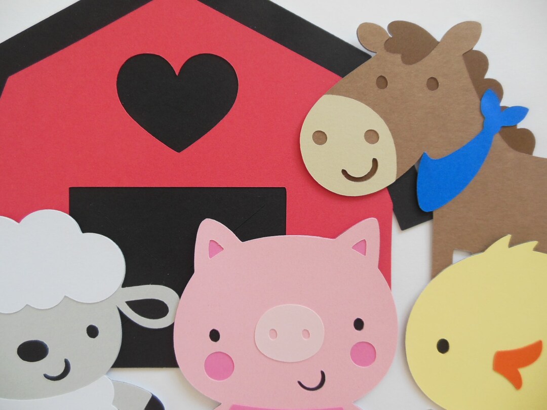 Farm Animals and Barn Cutouts - Birthday Party Decoration - Baby Shower ...