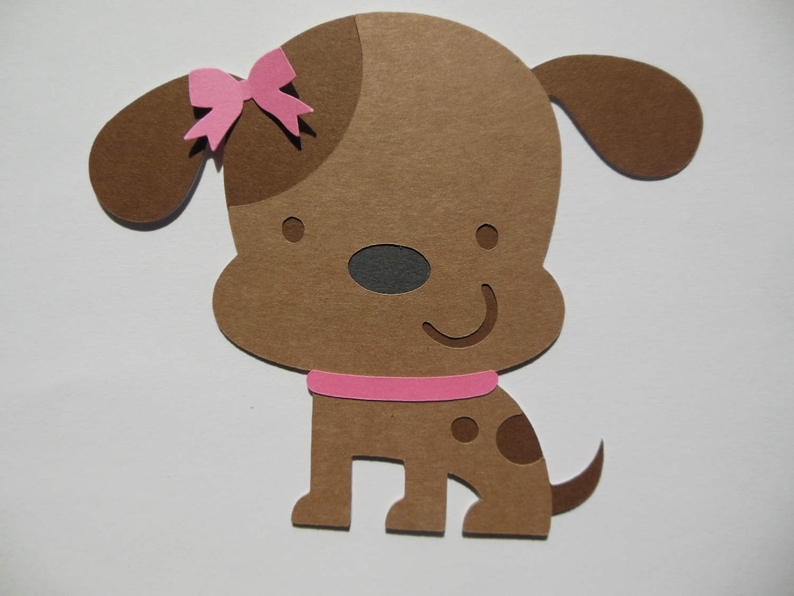 Puppy Dog Cupcake Toppers Pink and Brown Girl Birthday - Etsy