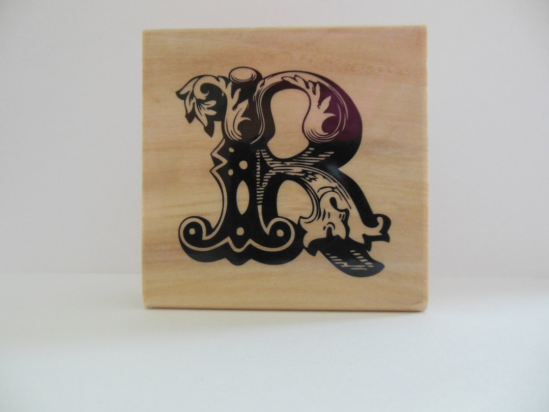 Letter R Rubber Stamp - Initial It Collection - Wood Mounted Rubber ...