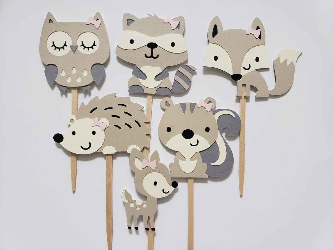 Woodland Forest Animal Cupcake Toppers - Child Birthday Party ...