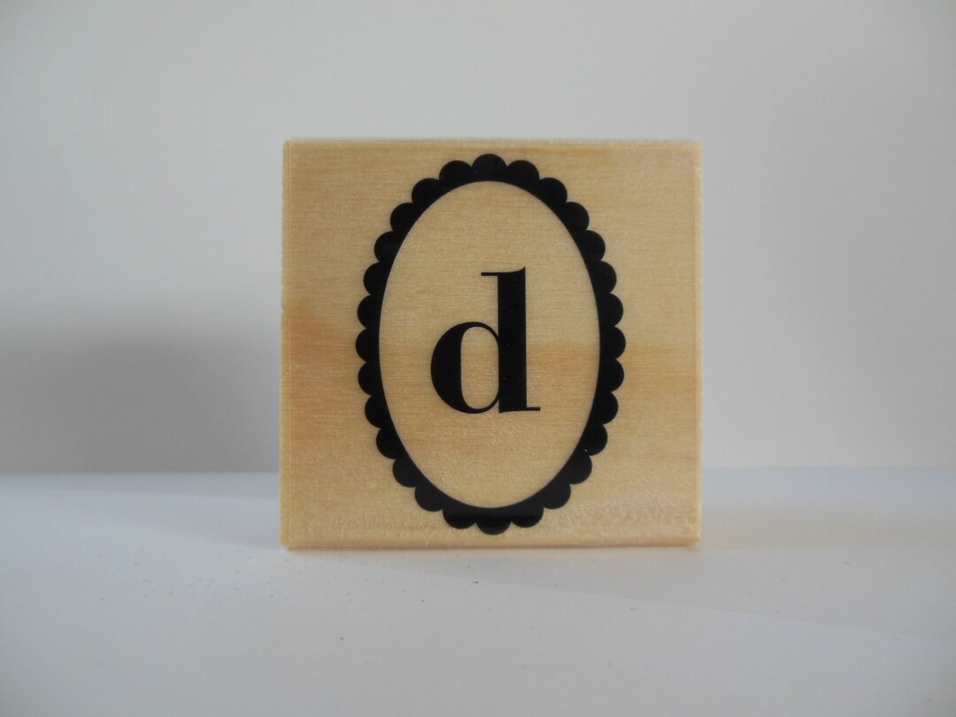 Letter D Rubber Stamp - Paisley Monogram Collection - Wood Mounted ...