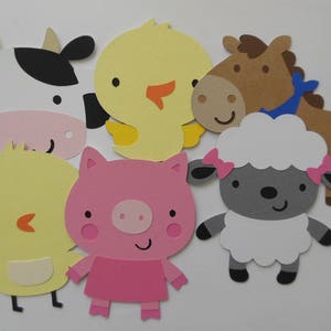 Farm Animal Cutouts - Chick, Cow, Horse, Lamb, Pig and Duckling ...