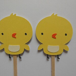Chick Cupcake Toppers - Yellow - Child Birthday Party Decorations ...