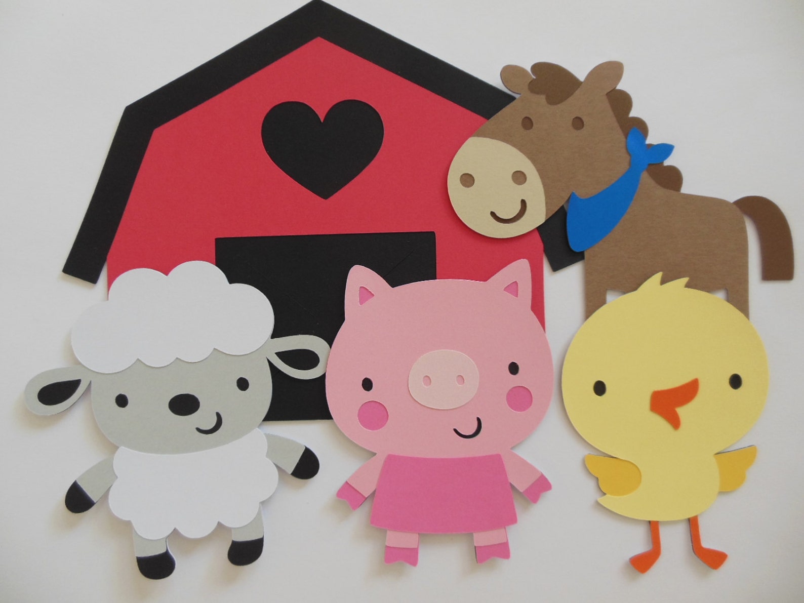 Farm Animals and Barn Cutouts Birthday Party Decoration - Etsy