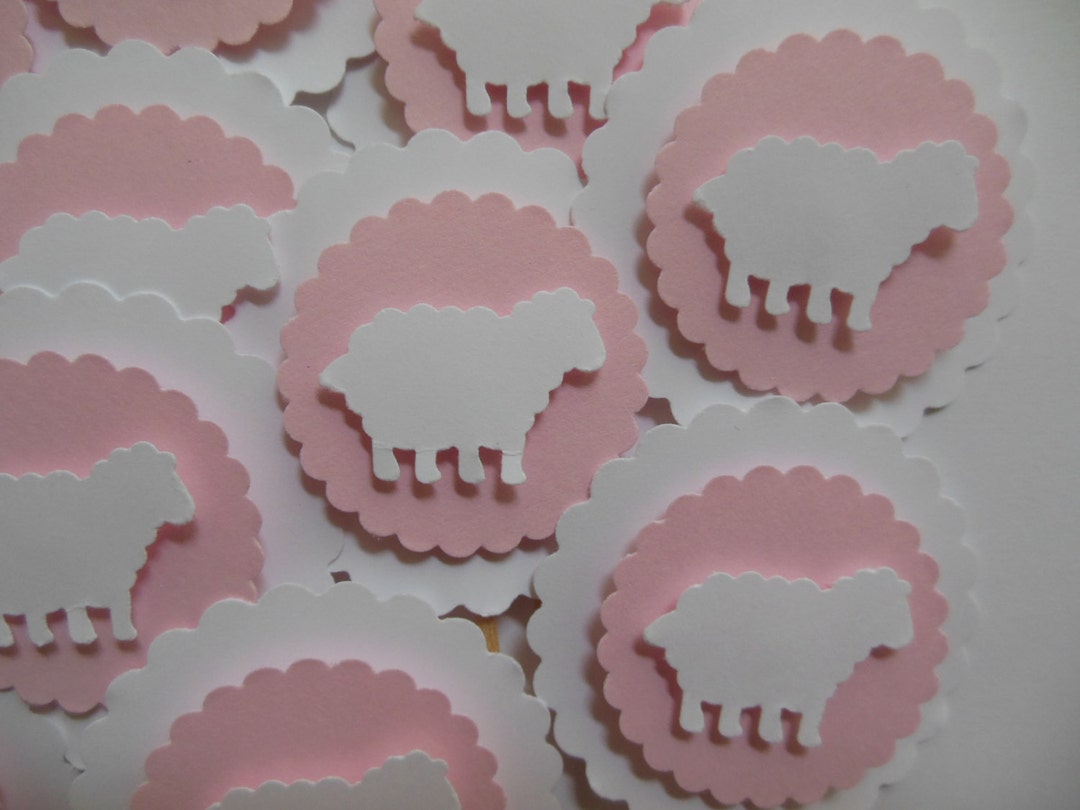 Sheep Cupcake Toppers Light Pink and White Lamb Toppers - Etsy