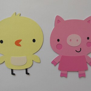 Farm Animal Cutouts - Chick, Cow, Horse, Lamb, Pig and Duckling ...