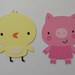 Farm Animal Cutouts Chick, Cow, Horse, Lamb, Pig and Duckling Birthday ...