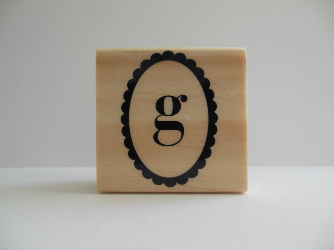 Letter G Rubber Stamp - Floral Monogram Collection - Wood Mounted ...