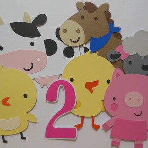 Farm Animal Cutouts With Number - Chick, Cow, Horse, Lamb, Pig and ...