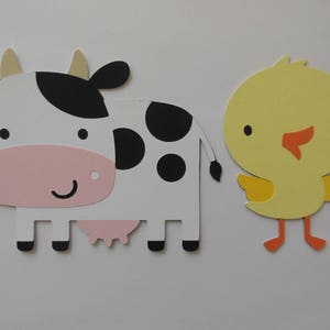 Farm Animal Cutouts - Chick, Cow, Horse, Lamb, Pig and Duckling ...