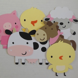 Farm Animal Cutouts - Chick, Cow, Horse, Lamb, Pig and Duckling ...