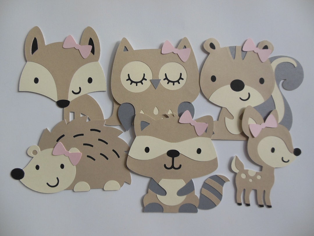 Woodland Forest Animal Cutouts - Girl Birthday Party Decorations - Girl ...