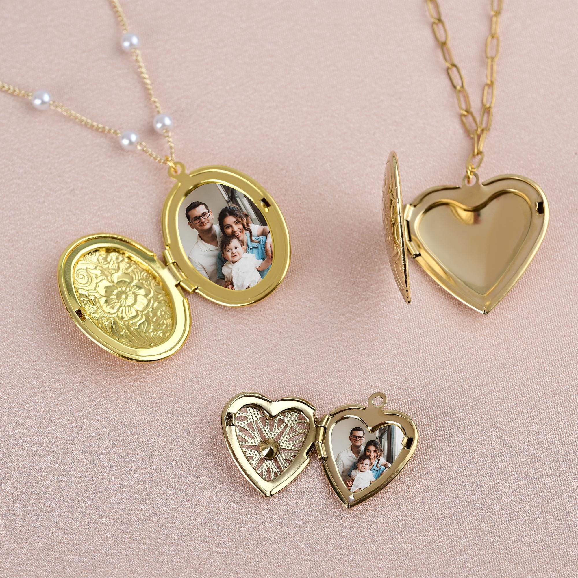 Heart Locket Necklace With Photo, Heart Locket Pendant, Vintage Locket ...