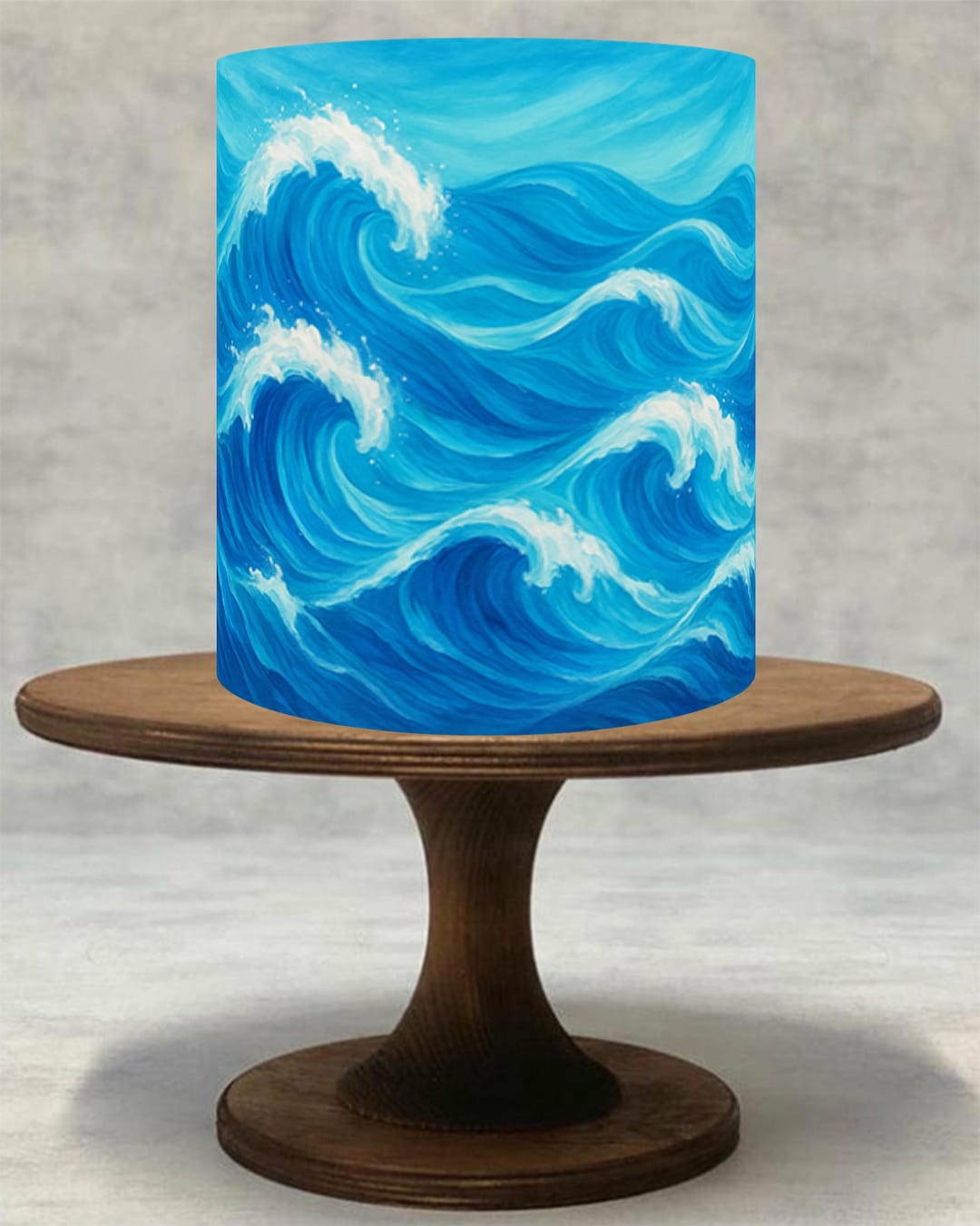 Blue Ocean Wave Cake Wrap & Edible Topper – Sea Theme Cake Decoration ...