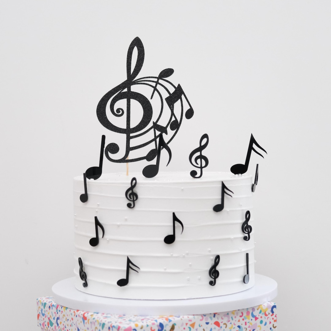 Acrylic Musical Notes Cupcake Toppers Sets of 5 Pcs Acrylic Musical ...