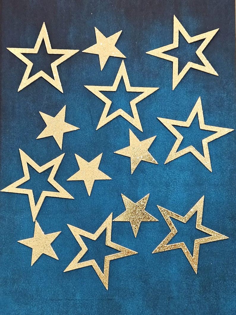 Glitter Cardstock Stars Cupcake Toppers Stars Cake Toppers Stars Cake ...