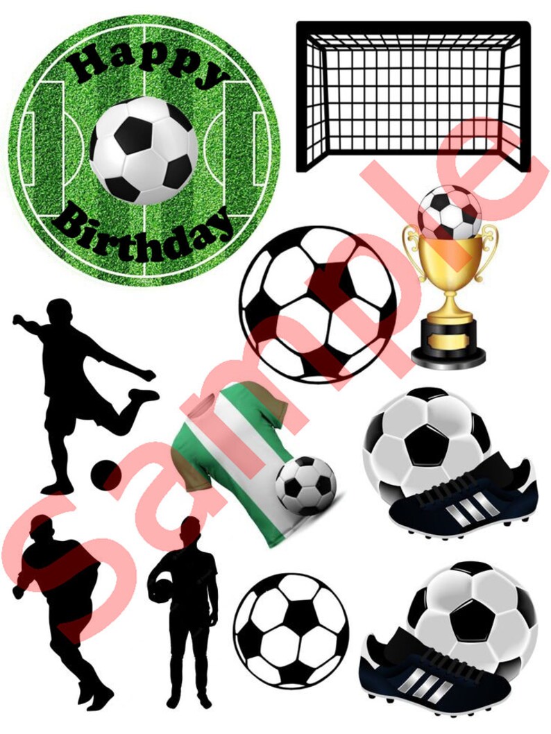 Football Soccer Photo Edible Wafer&icing A4 Cake Topper Birthday ...