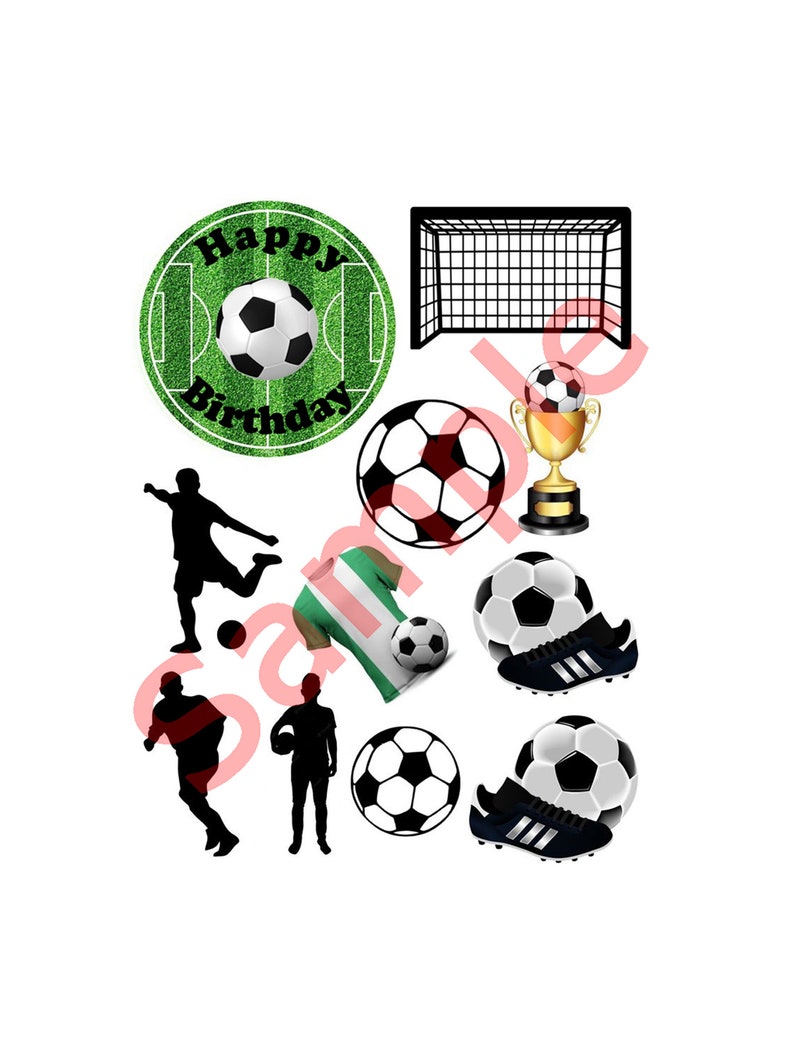 Football Soccer Photo Edible Wafer&icing A4 Cake Topper Birthday ...