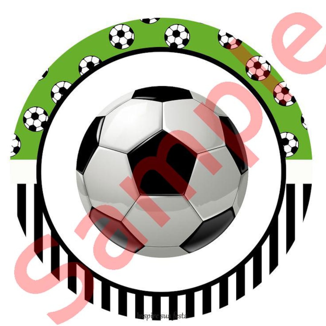 Football Soccer Photo Edible Wafer&icing 7.5 Inch Cake Topper Birthday ...