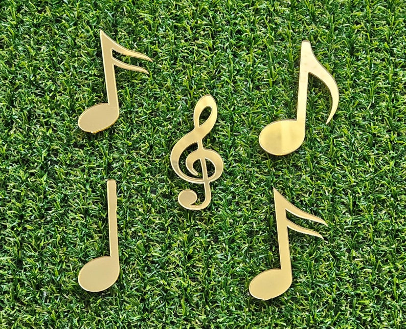 Acrylic Musical Notes Cupcake Toppers Sets of 5 Pcs Acrylic Musical ...
