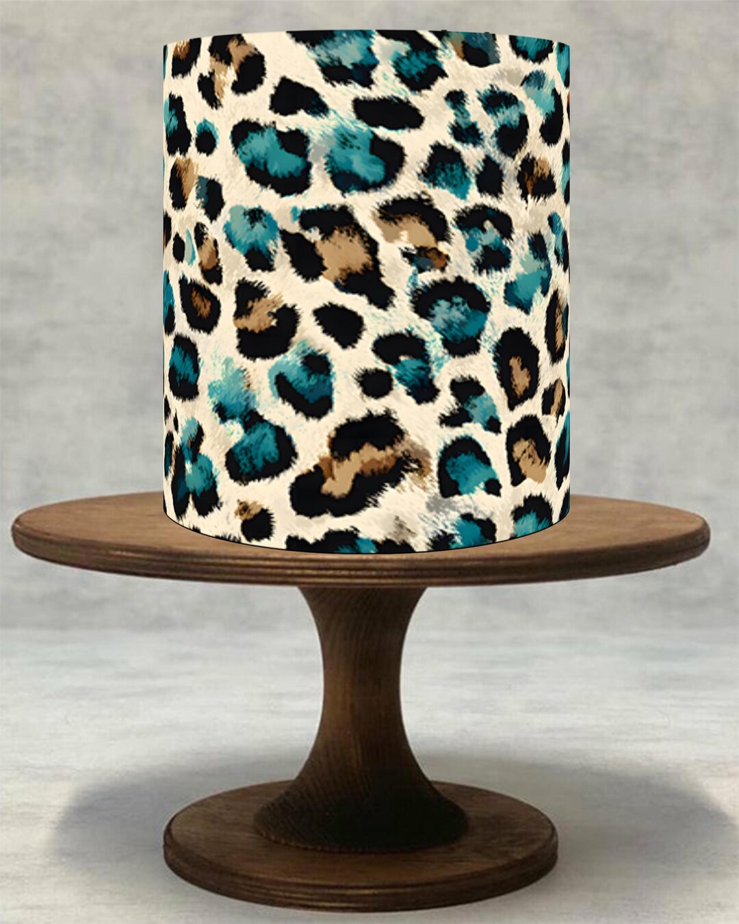 Turquoise Leopard Cheetah Print Edible Cake Wrap, Animal Skin Topper ...