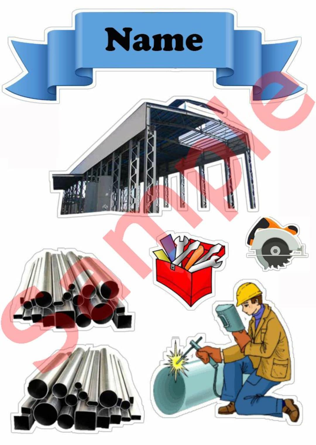 Personalized Construction Welder Photo Edible Wafer&icing A4 Cake ...