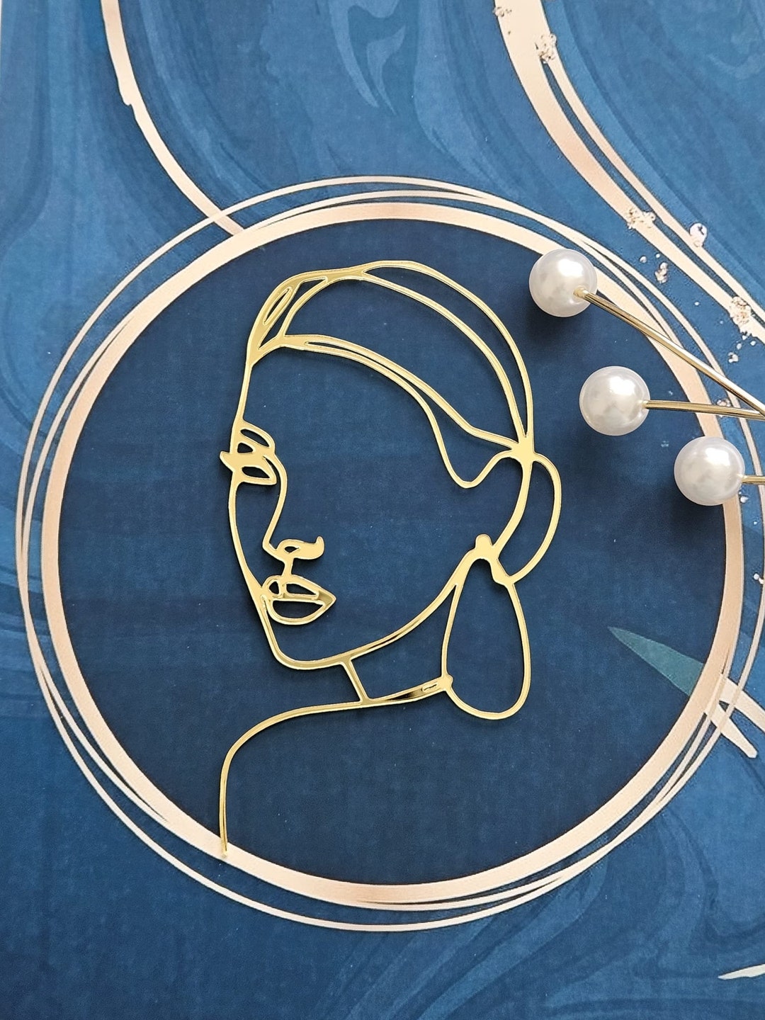 Womens Face Line Art Cake Topper Silhouette,line Art Cake Topper ...