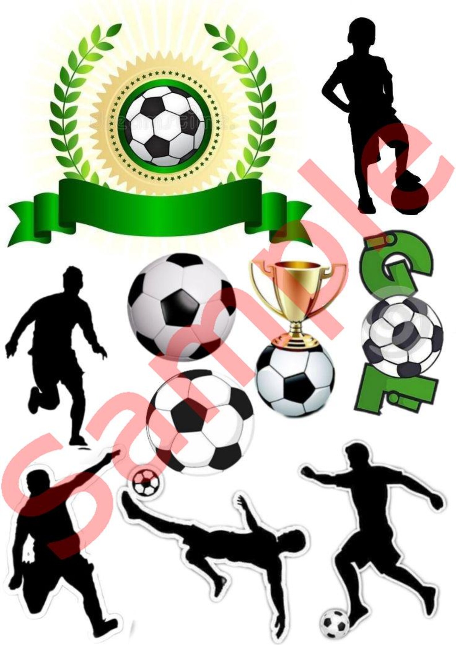 Football Soccer Photo Edible Wafer&icing A4 Cake Topper Birthday ...