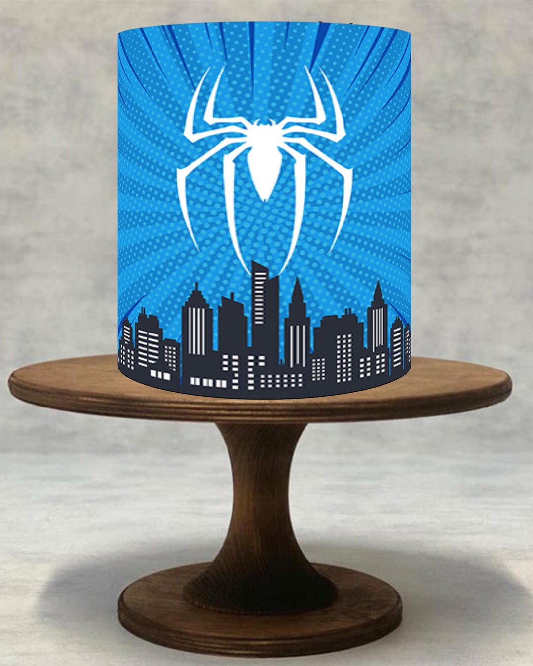 Superhero Night City Skyline Spider Edible Cake Topper | Wafer Paper or ...