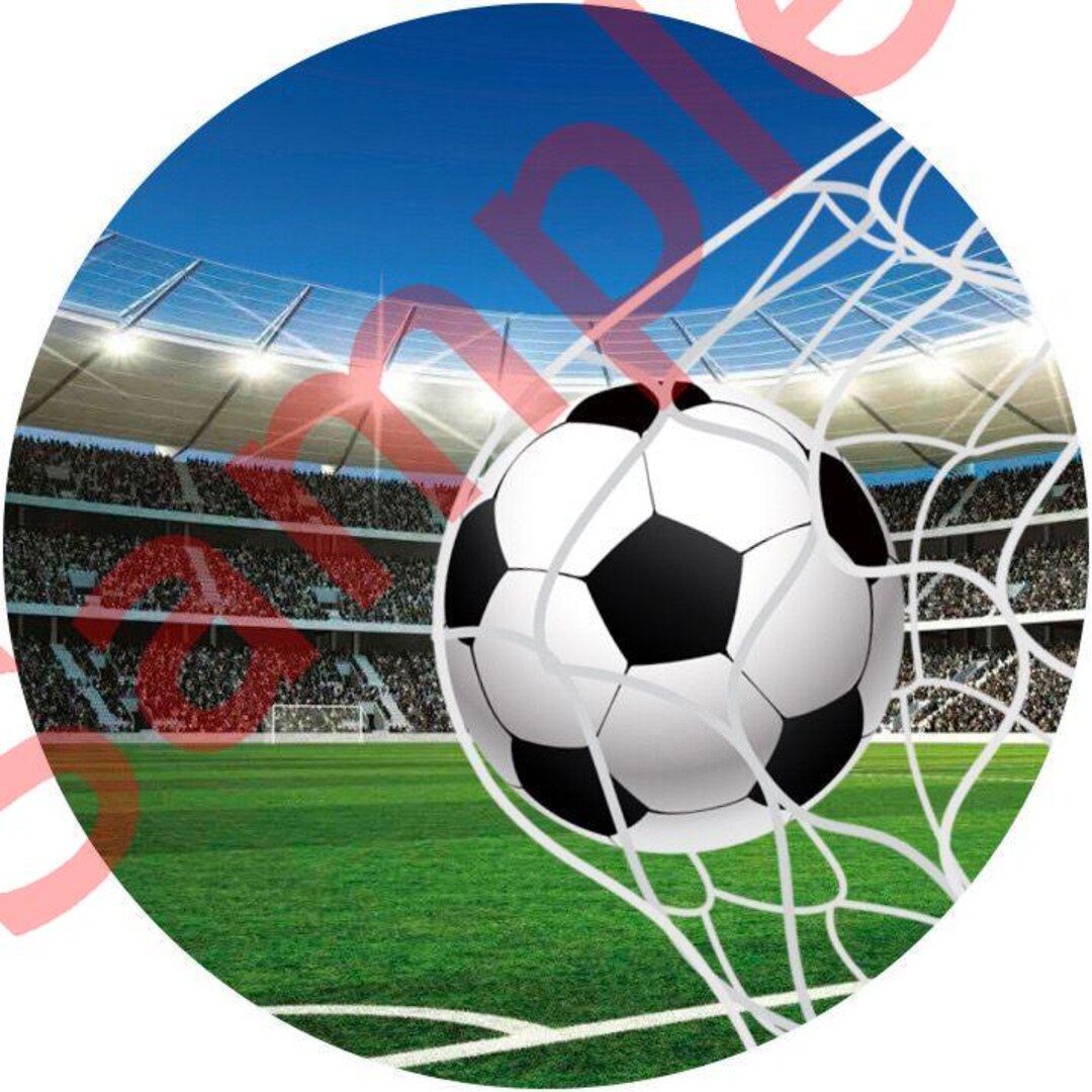 Football Soccer Photo Edible Wafer&icing 7.5 Inch Cake Topper Birthday ...
