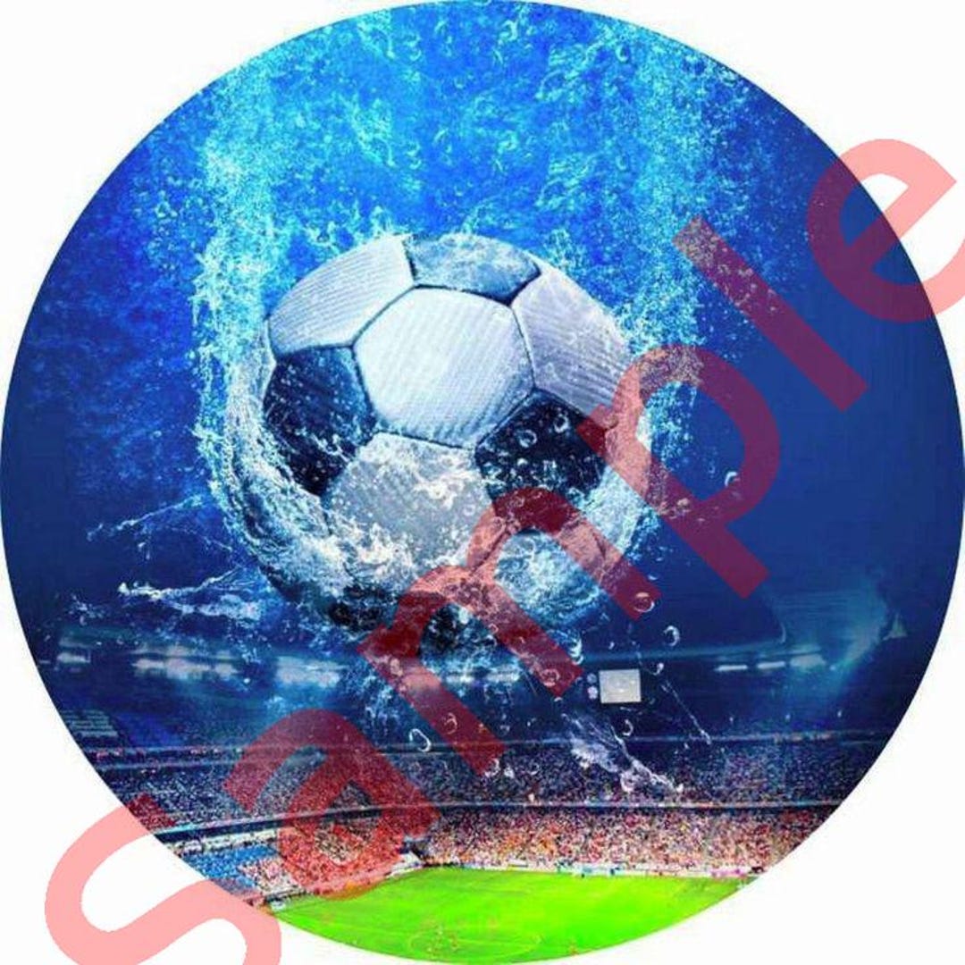 Football Soccer Photo Edible Wafer&icing 7.5 Inch Cake Topper Birthday ...
