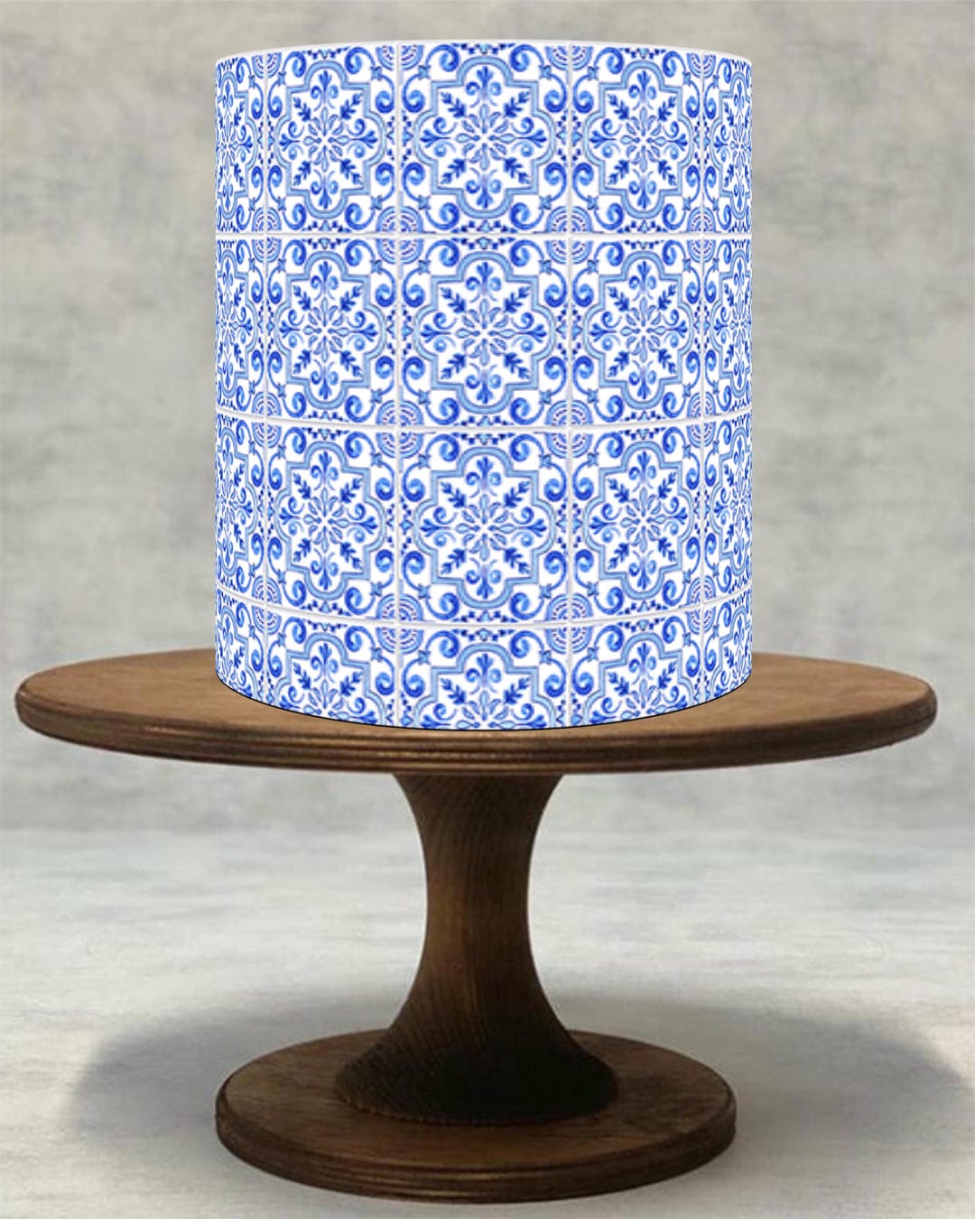 Edible Blue and White Italian Positano Tiles Cake Wrap Photo Edible ...