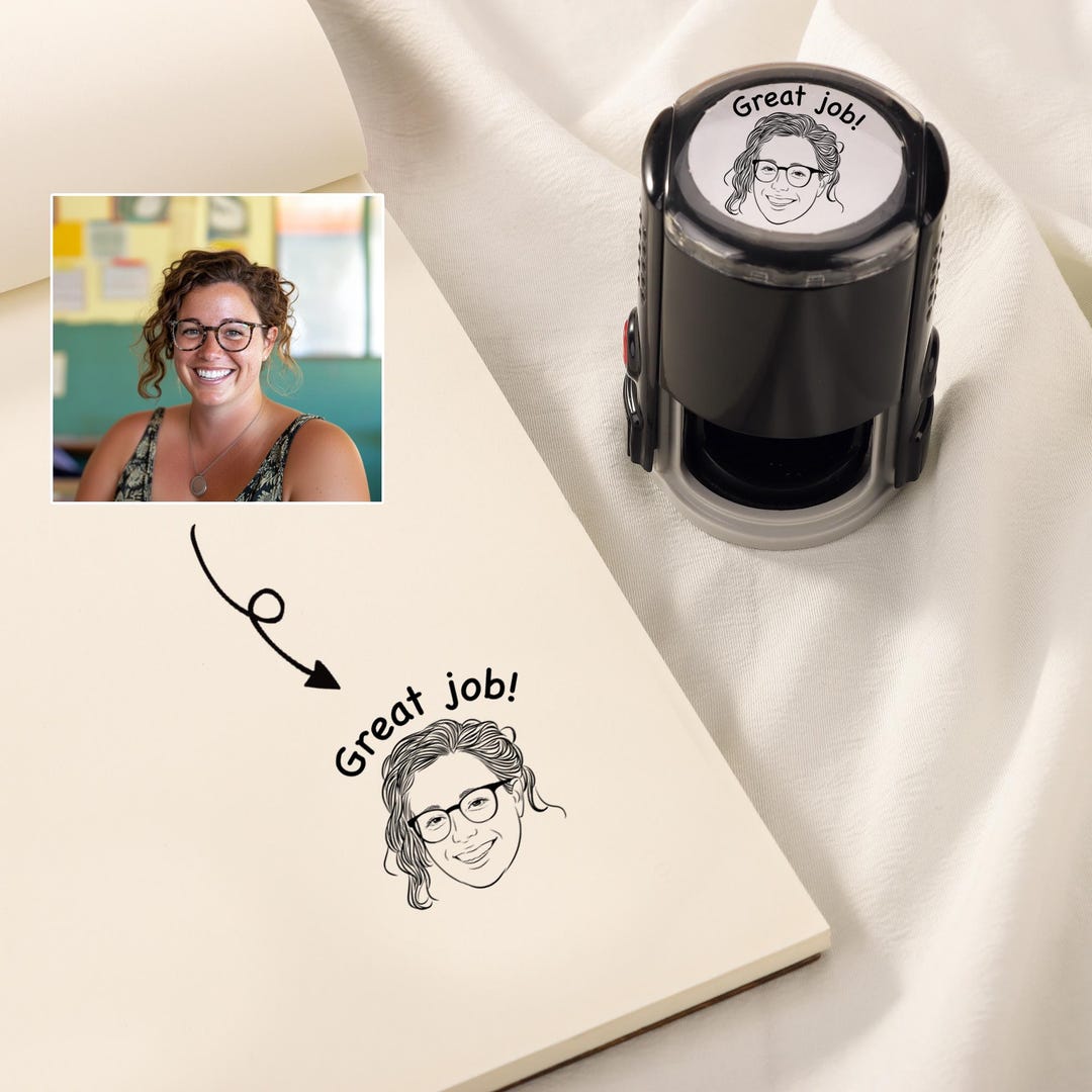 Personalized Face Portrait Stamp, Hand-drawn Face Stamp, Photo Stamp ...