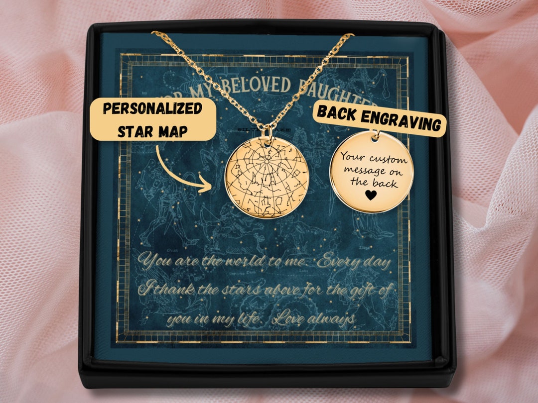 Star of My Heart Custom Birth Star Map Necklace for Daughter - Etsy
