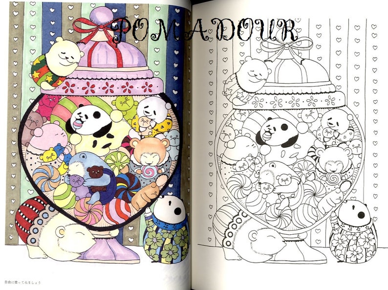 Panda Therapy Coloring Book Japanese Coloring Book - Etsy