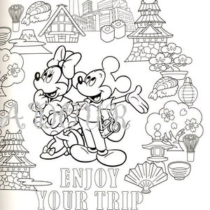 Extra Cute Disney Coloring Book Japanese Book - Etsy