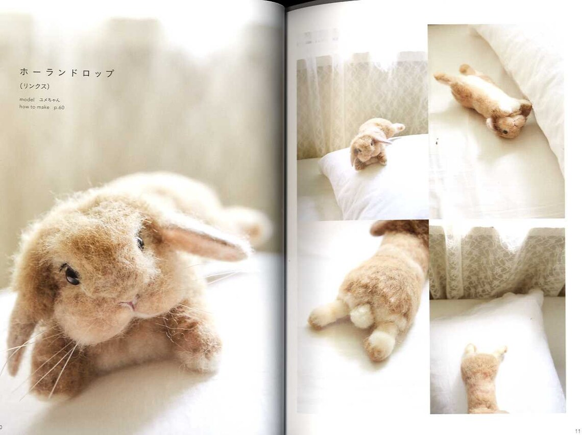 Realistic FELT Wool Cute Rabbits Japanese Craft Book - Etsy