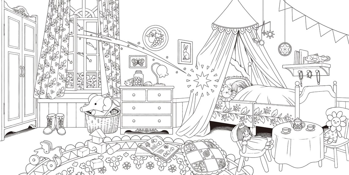 Coloring Book of Secret Dream Story Fairy Tale Like Coloring - Etsy