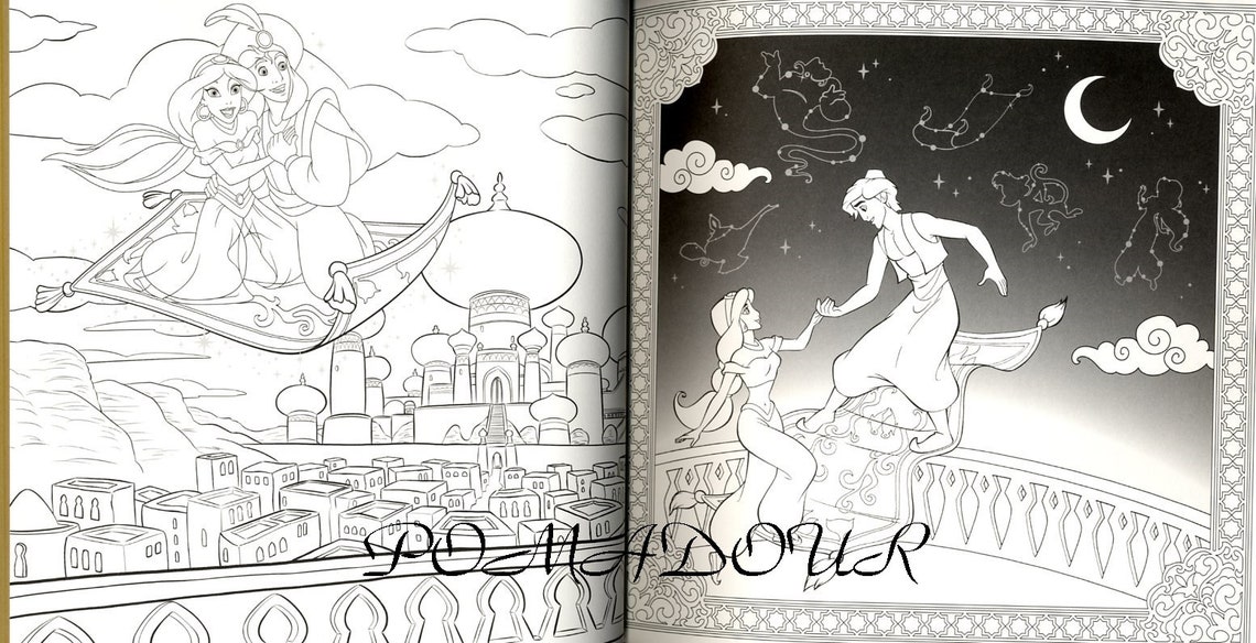 Disney's Shiny Coloring Lesson Book Japanese Coloring | Etsy