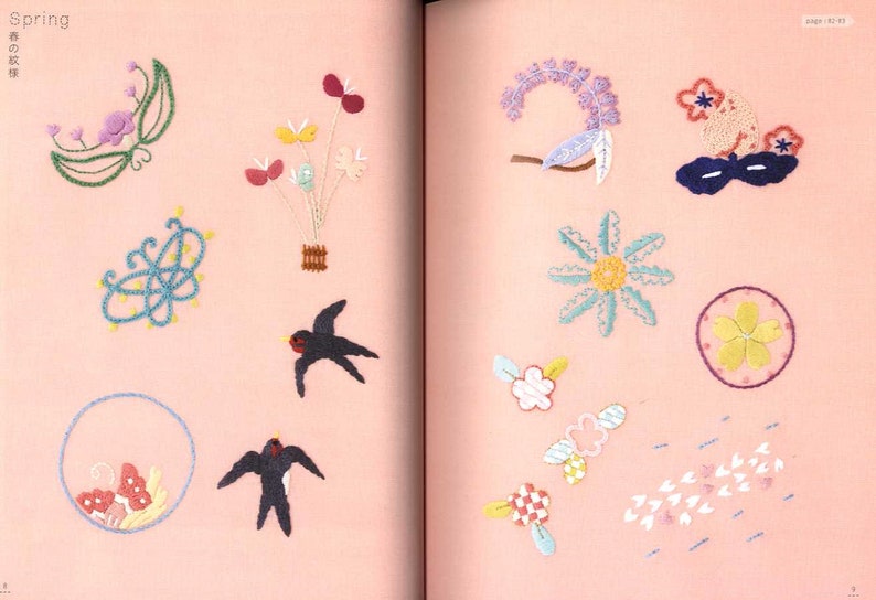 Traditional Japanese Cute Embroidery Designs Japanese Craft | Etsy