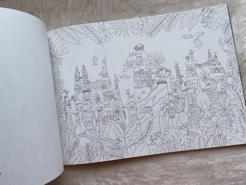 Coloring Book of Imaginary Towns That Travels Through the Seasons ...
