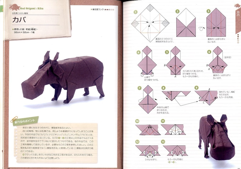 Real Origami Terrestrial Animals and Creatures - Japanese Craft Book - Etsy