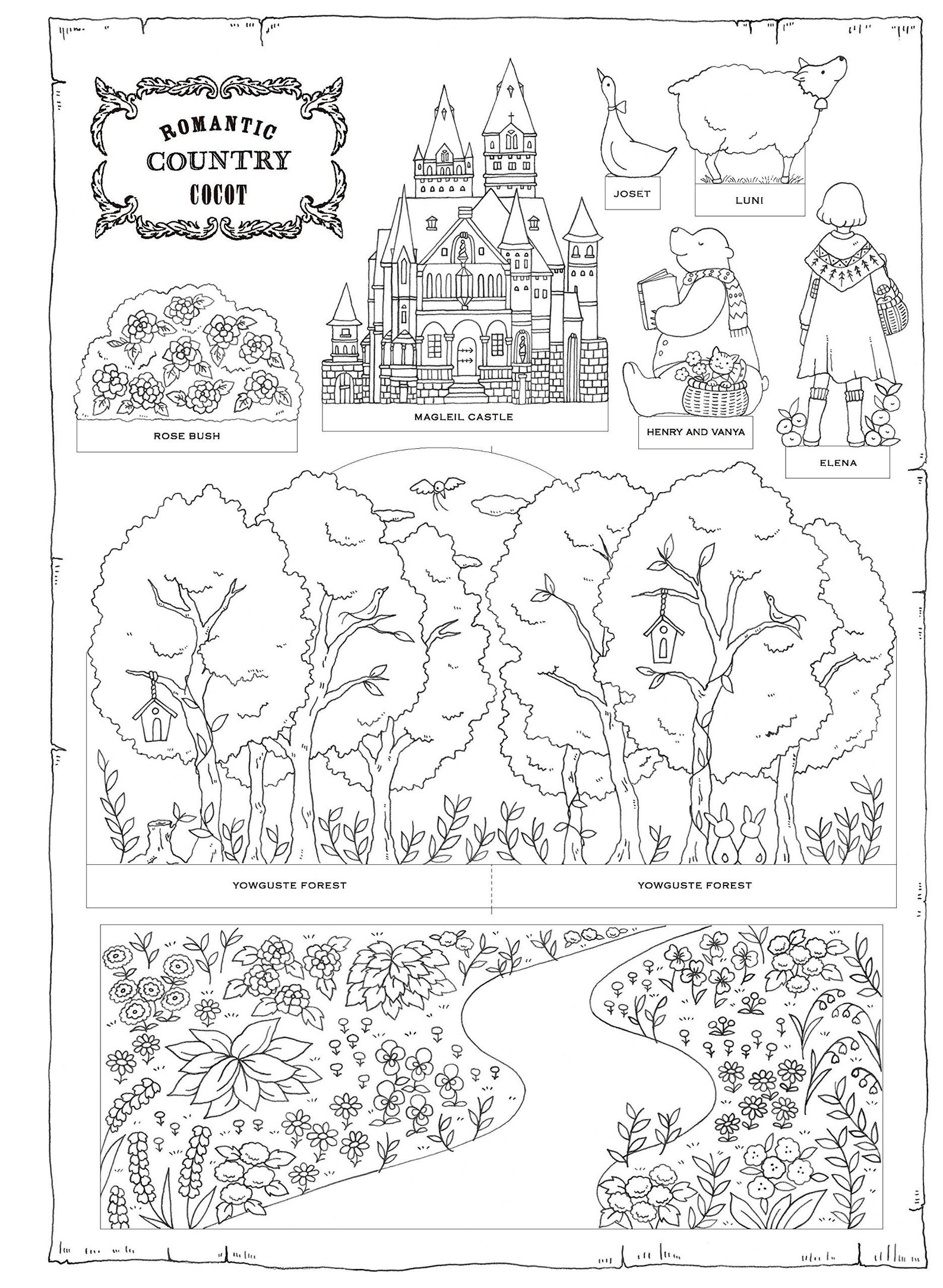 Eriy's Romantic Country Coloring Book Japanese Coloring | Etsy